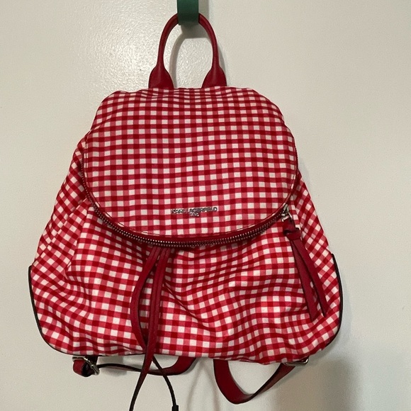 Karl Lagerfeld | Bags | Karl Lagerfeld Paris Red Pink White Gingham ...